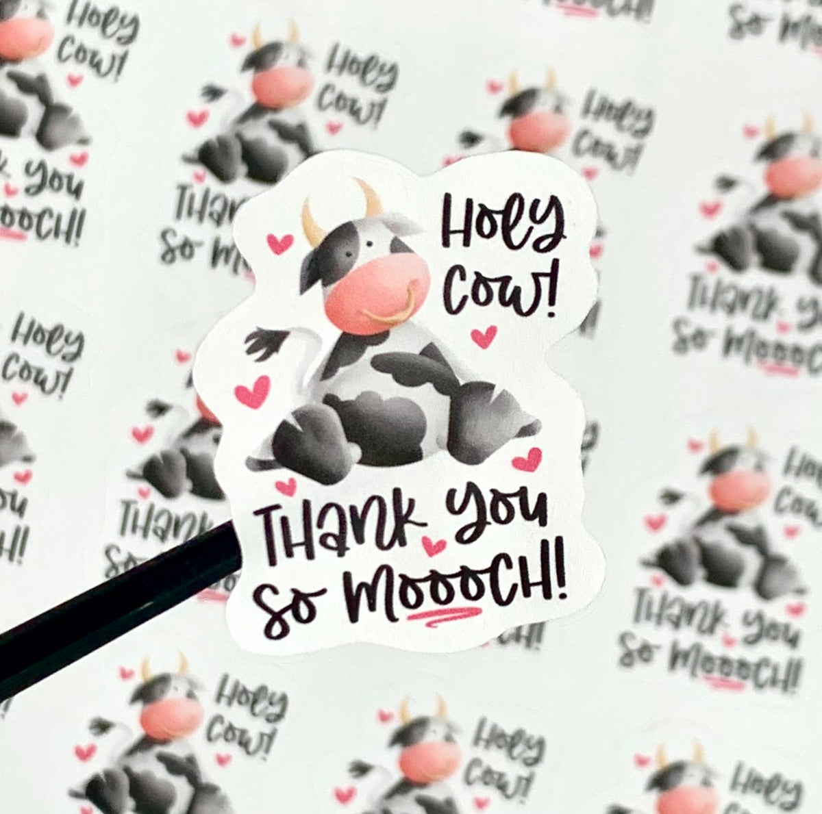 Thank you so moooch cow sticker - 20 stickers per sheet – Mail it ...